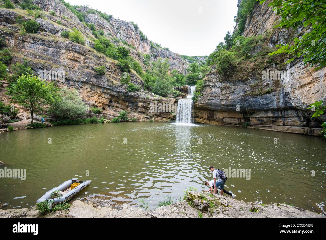 Mirusha, Kosovo - July 1. 2023: Tourists watching the Mirusha ...