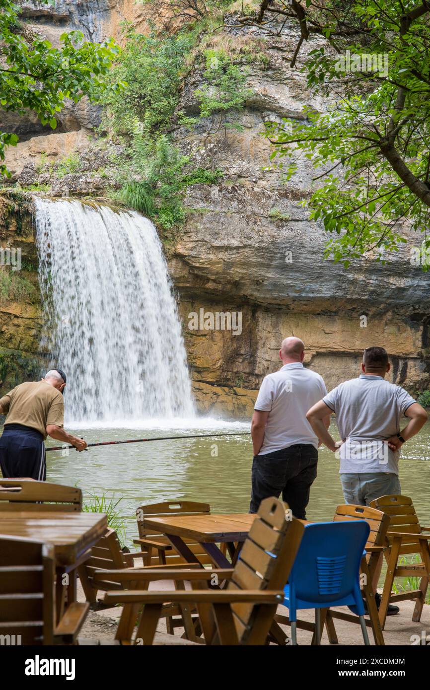 Mirusha, Kosovo - July 1. 2023: Tourists watching the Mirusha ...