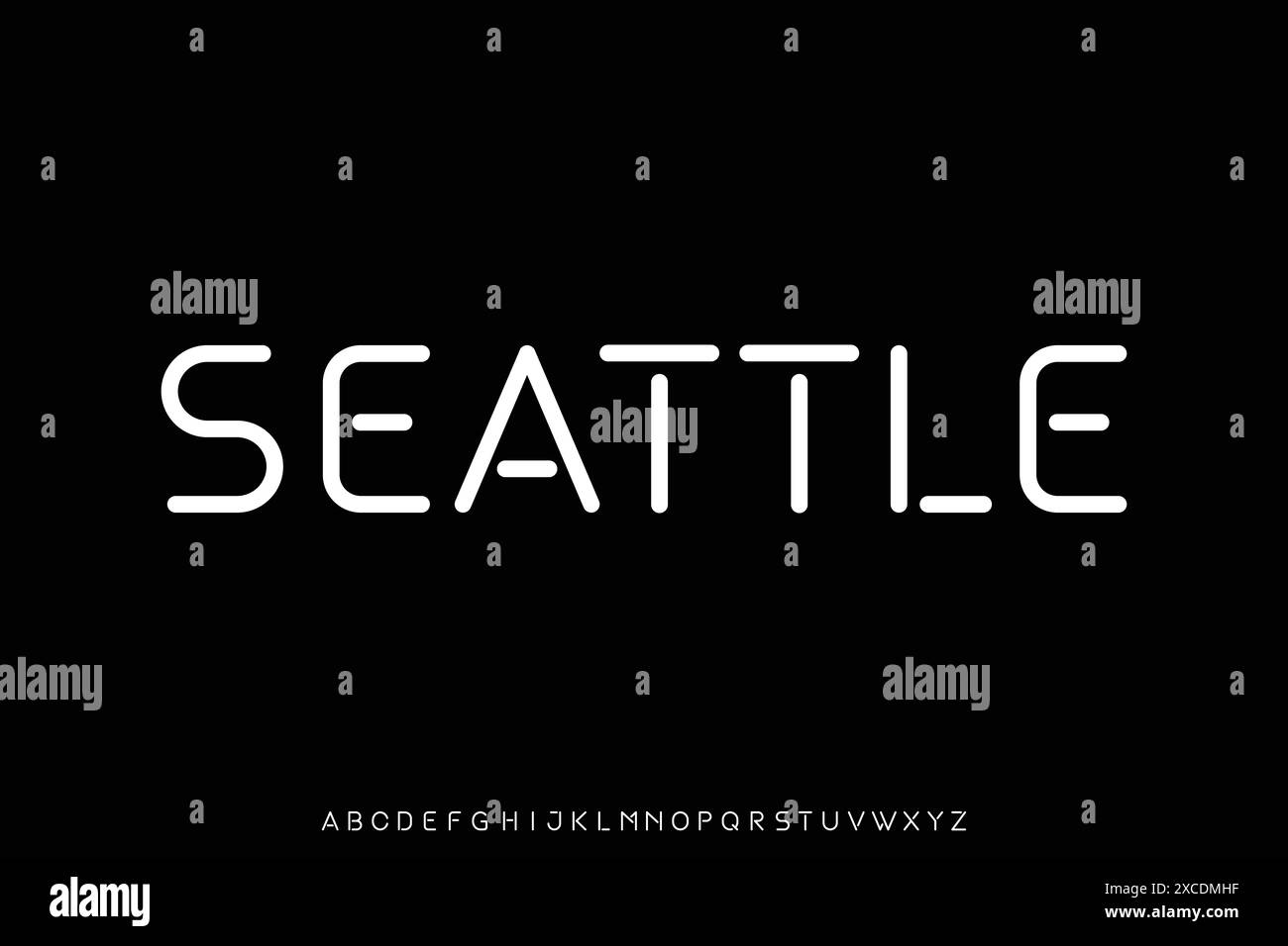 Modern decorative seattle sans serif alphabet display font vector Stock Vector Image & Art - Alamy