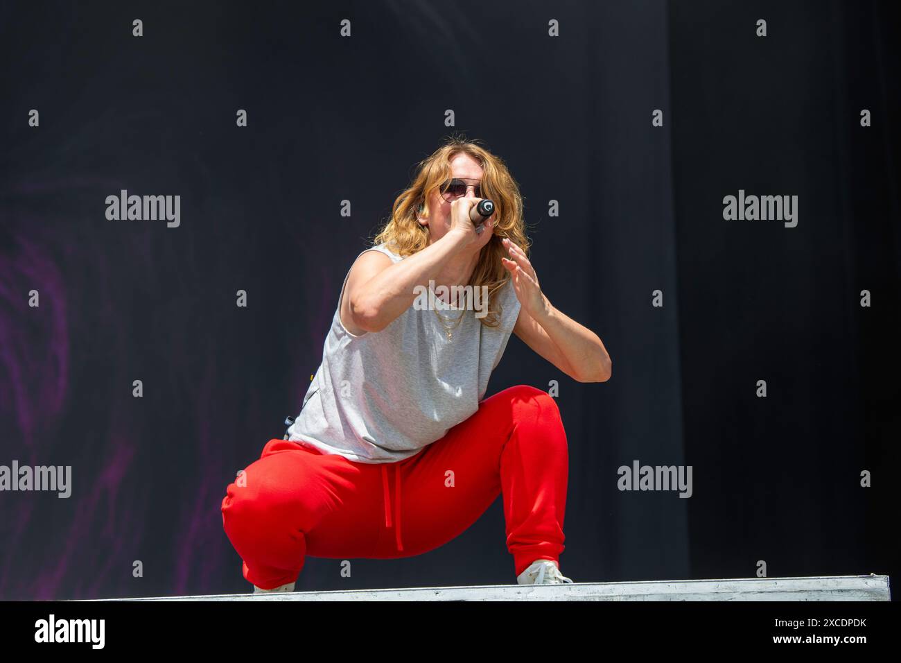 German rock band, Guano Apes, performing at the Rock Im Park Festival ...