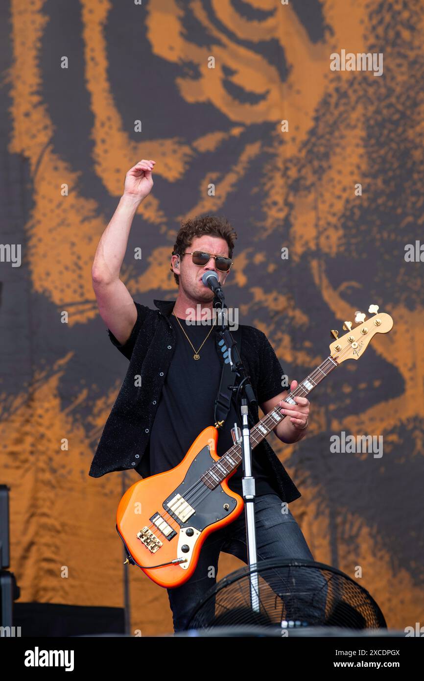 British rock duo, Royal Blood, performing at the Rock Im Park Festival ...