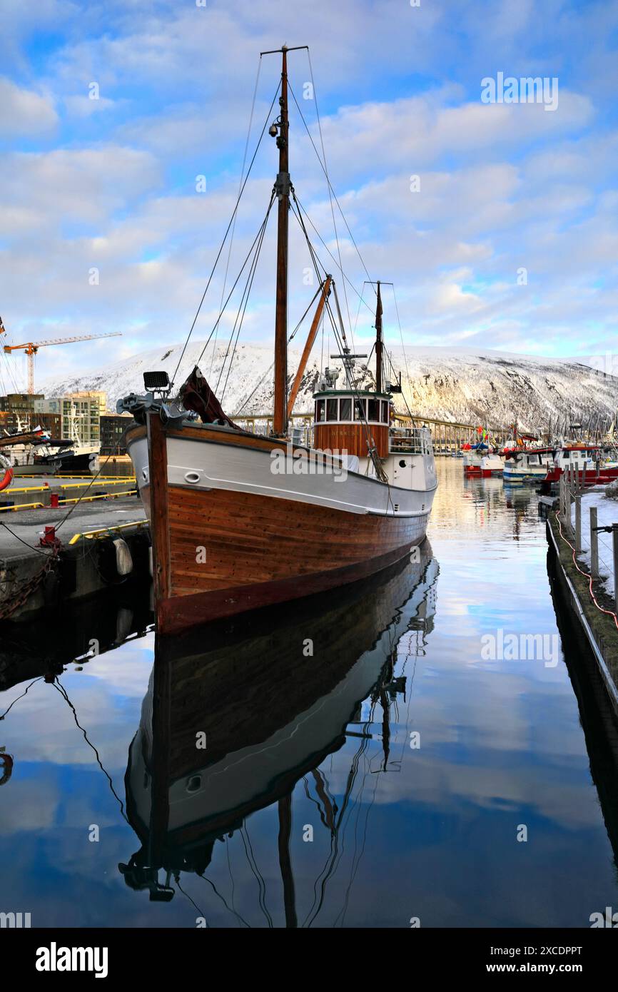 The Hermes Fishing boat in the marina at Tromso city, Troms county ...