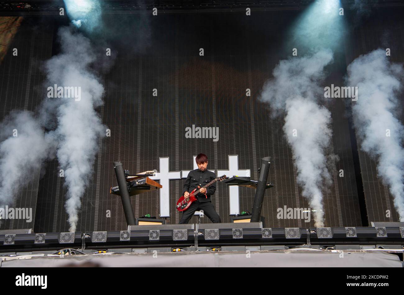 American electronic rock band, Crosses +++, performing at the Rock Im ...