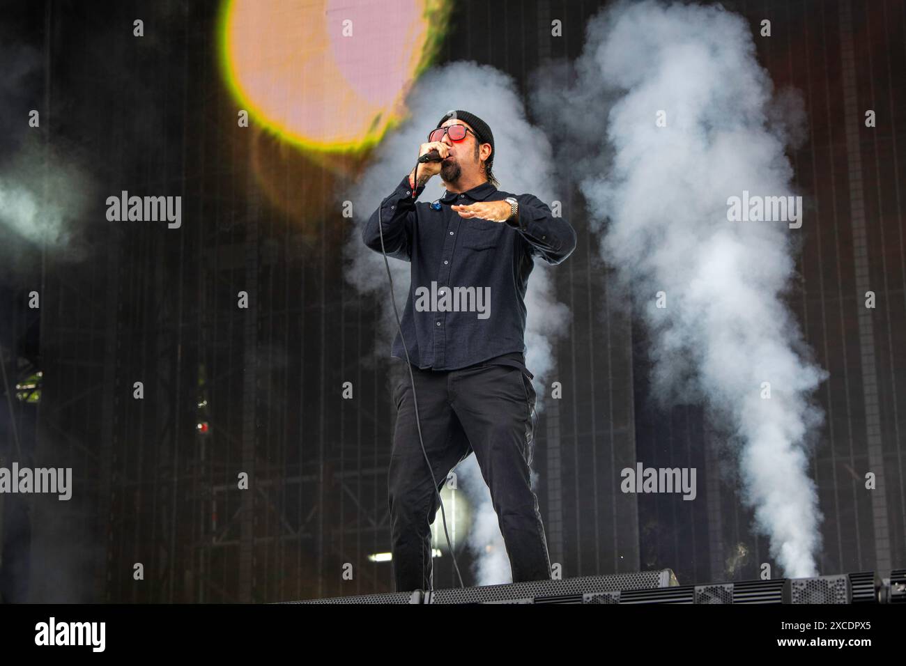 American electronic rock band, Crosses +++, performing at the Rock Im ...