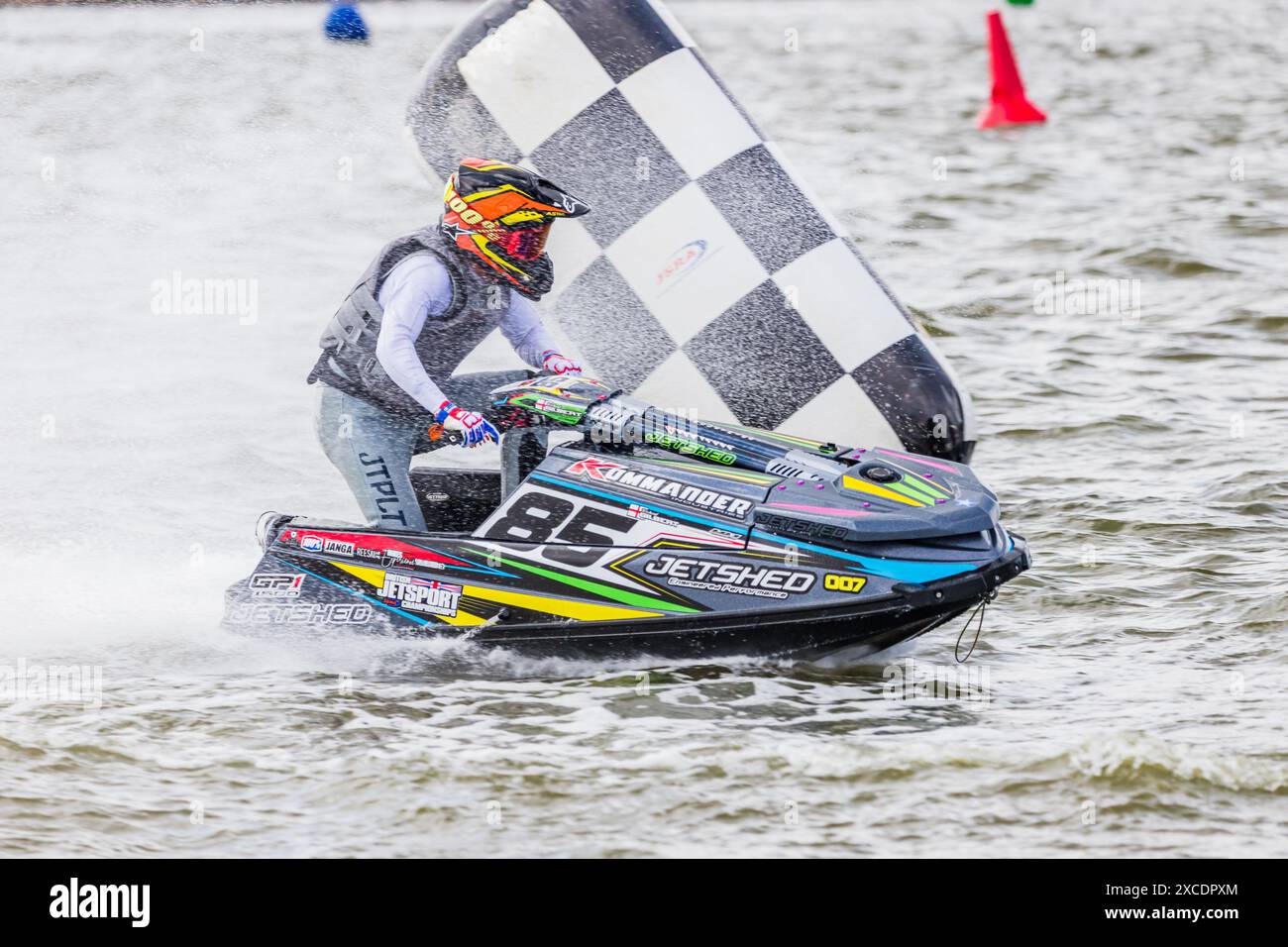 A rider on his jet ski racing in round 3 of the British Jet Ski racing ...