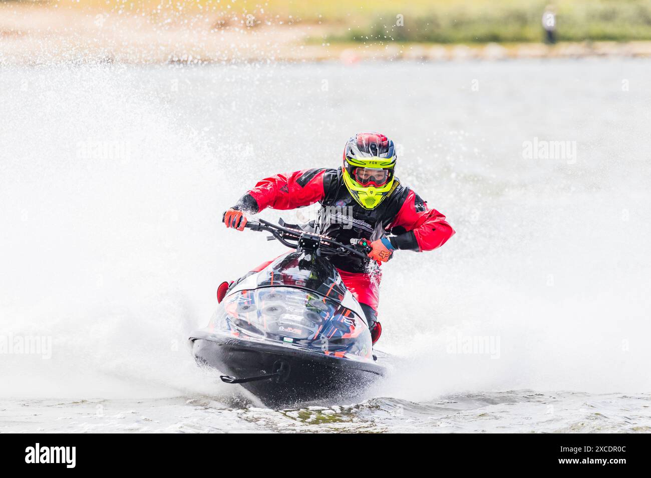A rider on his jet ski racing in round 3 of the British Jet Ski racing Championship on 16 June ...