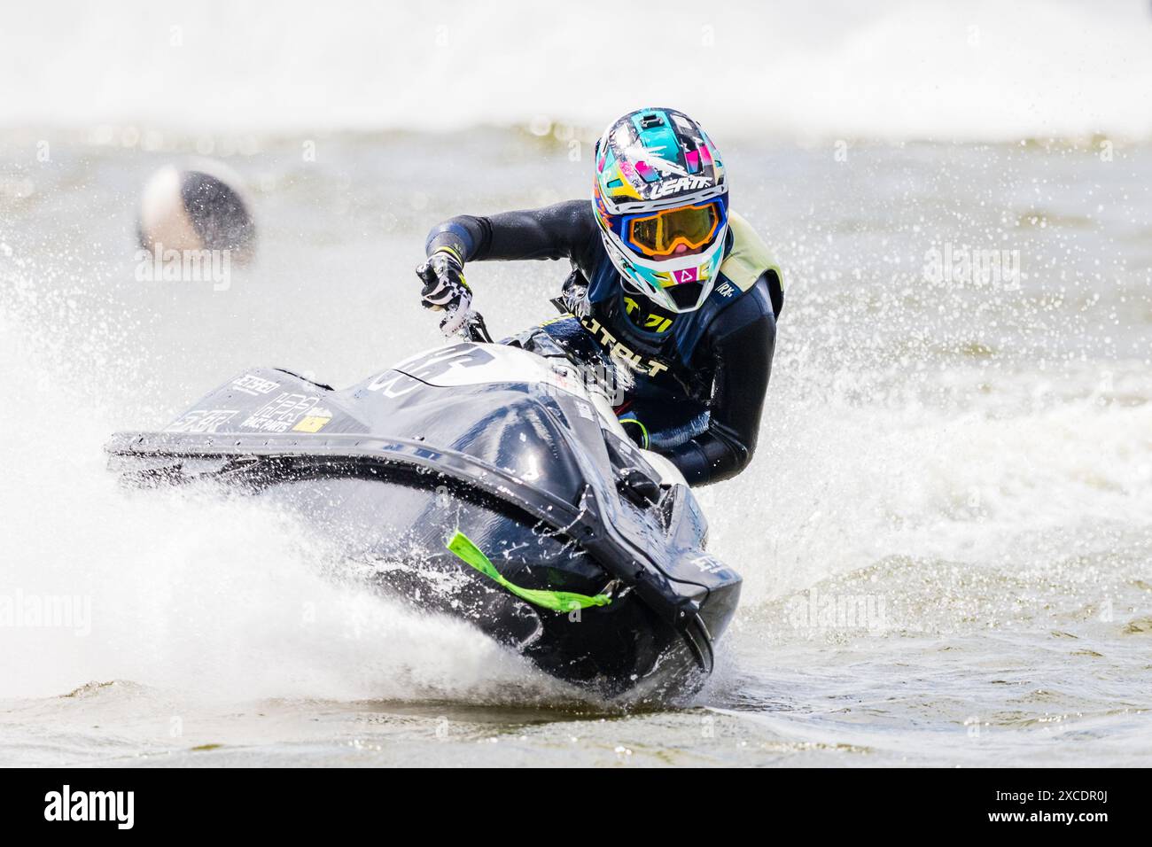 A rider on his jet ski racing in round 3 of the British Jet Ski racing ...