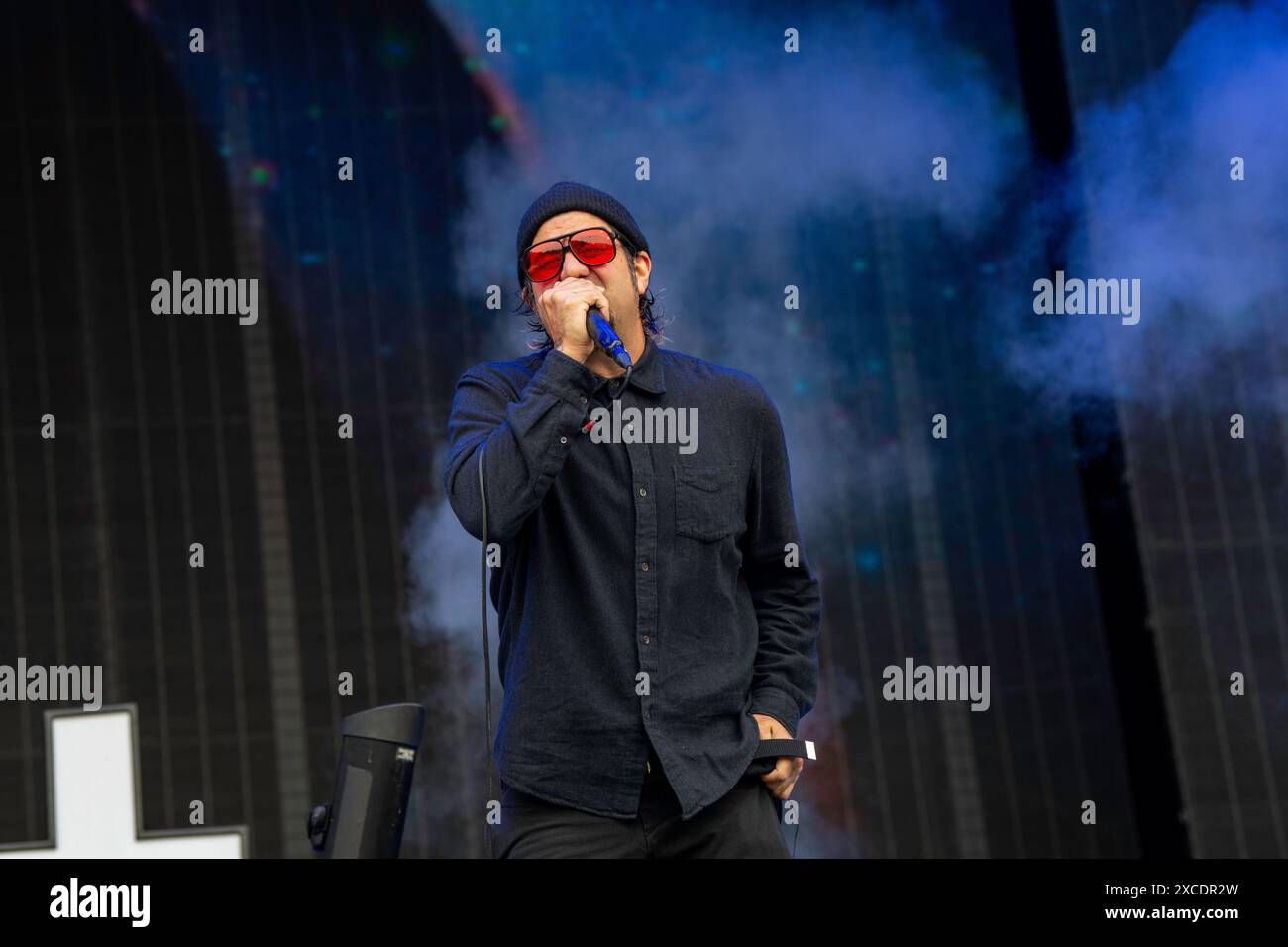 American electronic rock band, Crosses +++, performing at the Rock Im ...