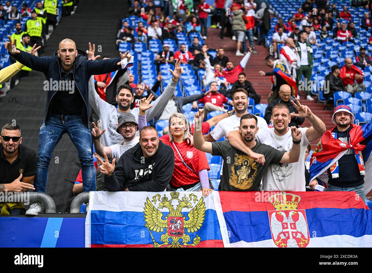 GELSENKIRCHEN - Serbia fans during the UEFA EURO 2024 group C match ...