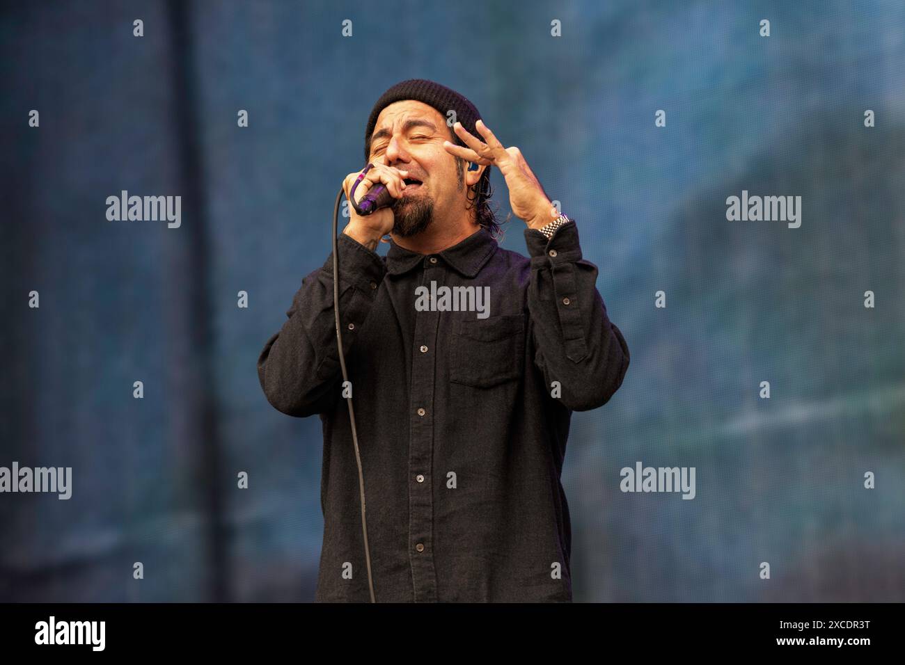 American electronic rock band, Crosses +++, performing at the Rock Im ...