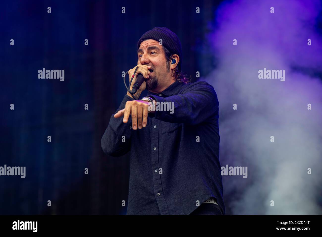 American electronic rock band, Crosses +++, performing at the Rock Im ...