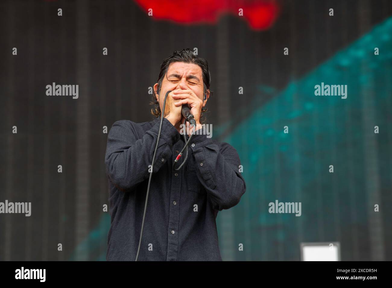 American electronic rock band, Crosses +++, performing at the Rock Im ...