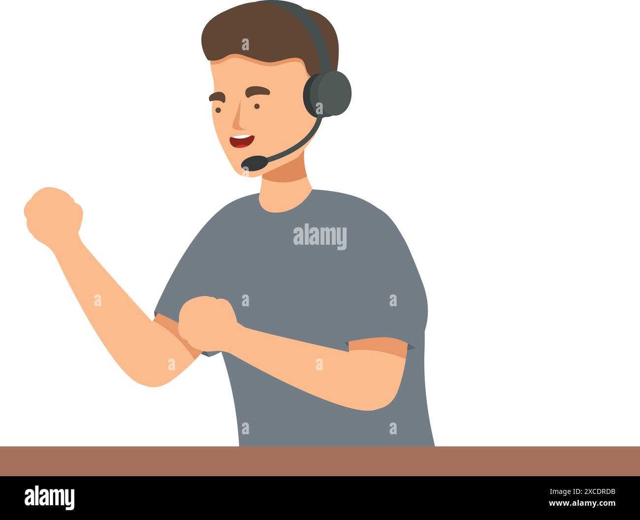 Happy male talking client Stock Vector Images - Alamy