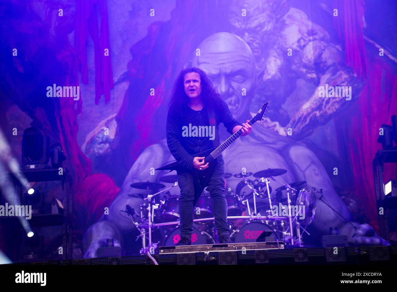 German trash metal band, Kreator, performing at the Rock Im Park ...