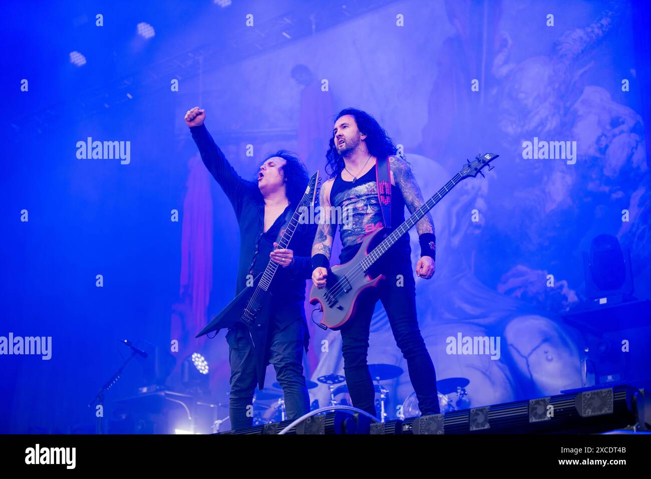 German trash metal band, Kreator, performing at the Rock Im Park ...