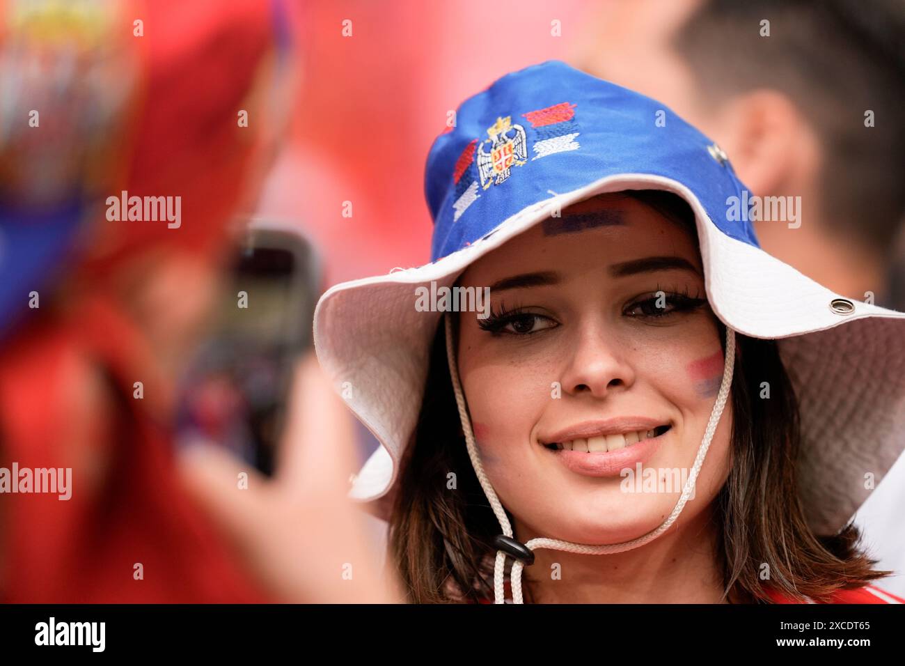 Gelsenkirchen, Germany. 16th June, 2024. Fans of Serbia during the Euro ...