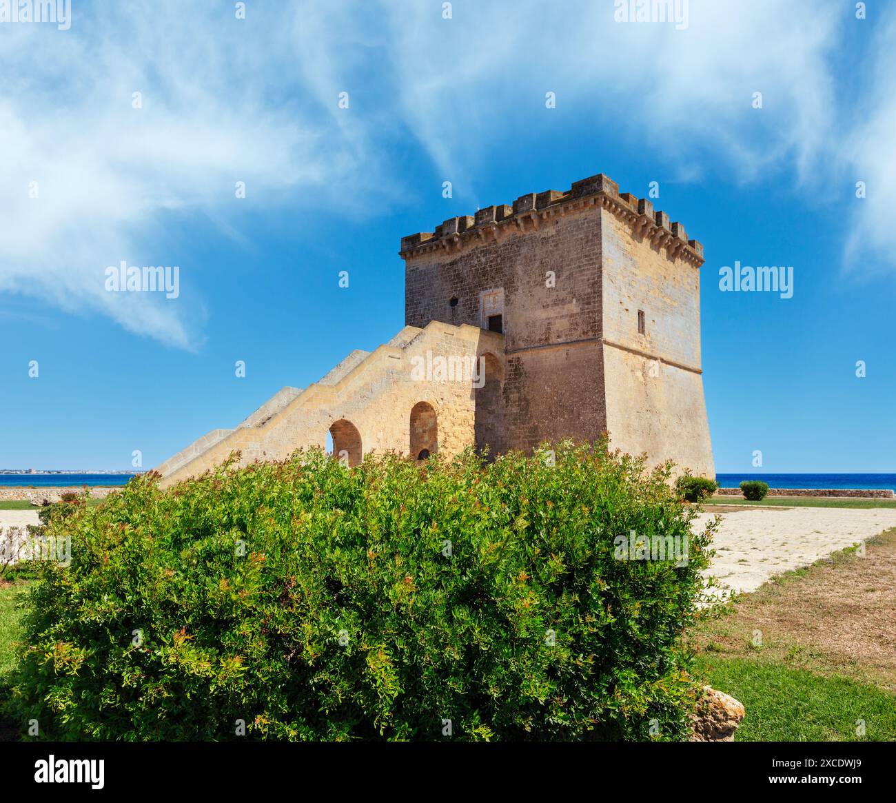 Picturesque historical fortification tower Torre Lapillo (St. Thomas ...