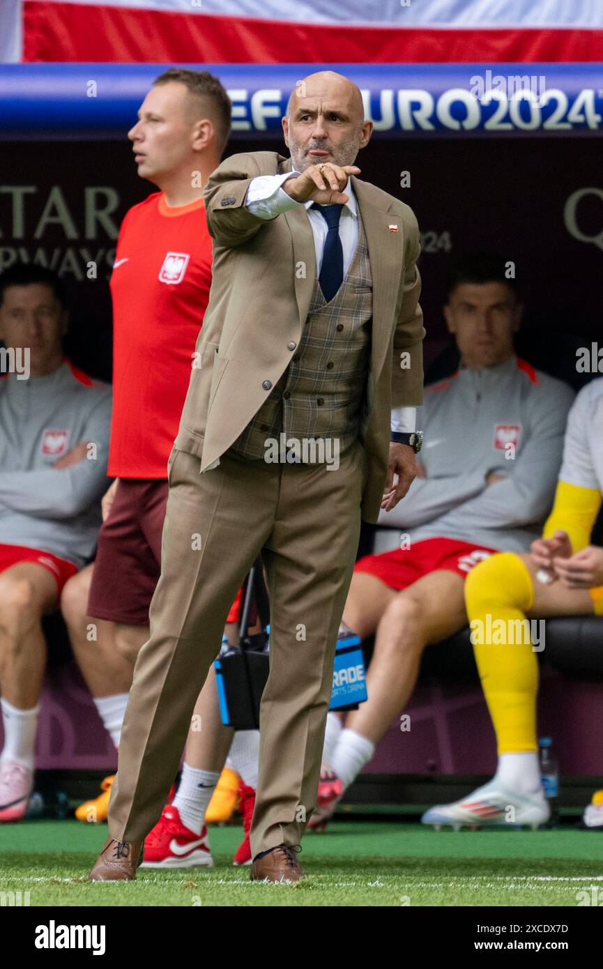 The Polish Coach Michal Probierz during the 2024 UEFA EURO Group D match between Poland and ...