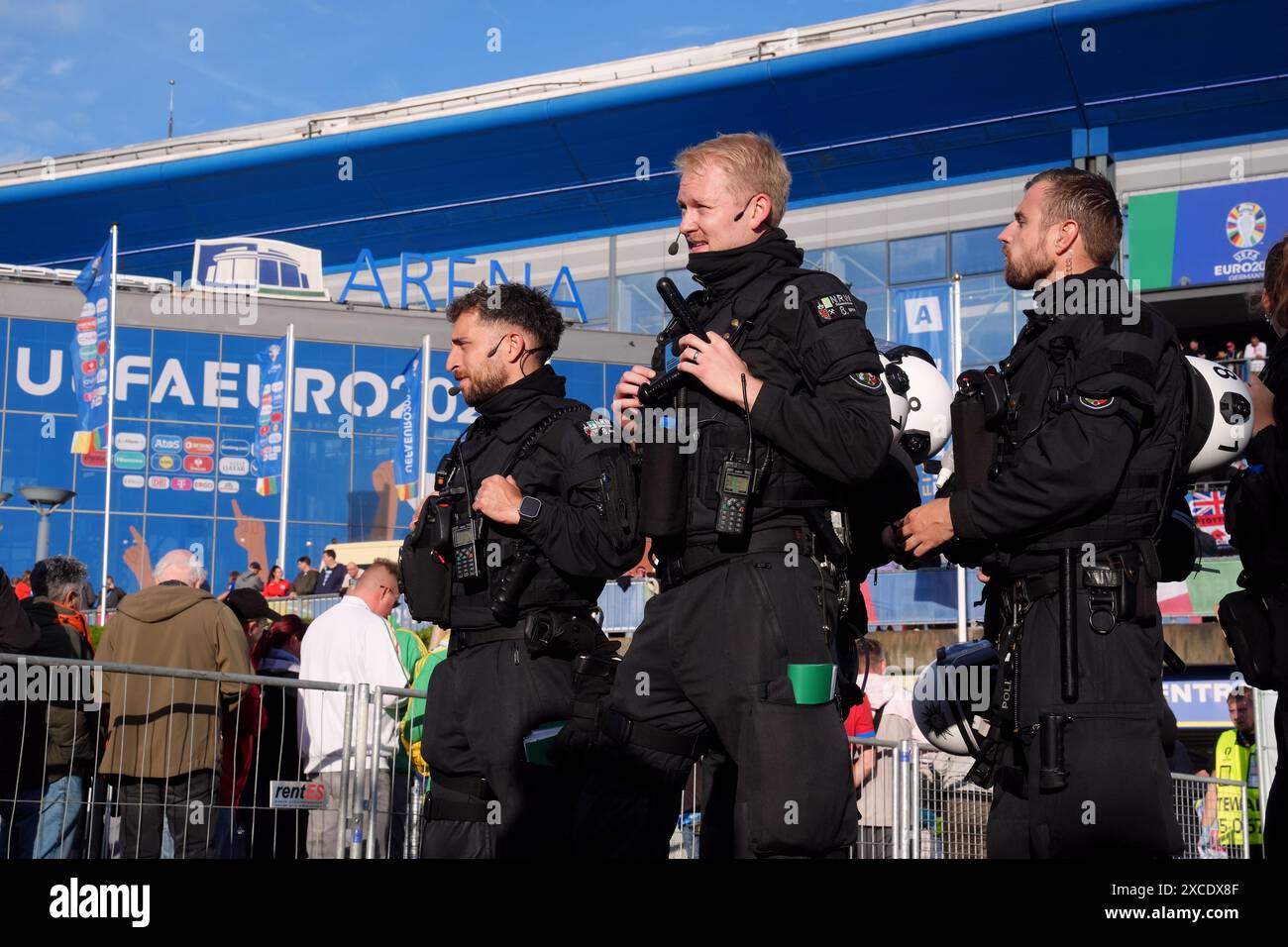 Police presence outside the ground ahead of the UEFA Euro 2024 Group C ...
