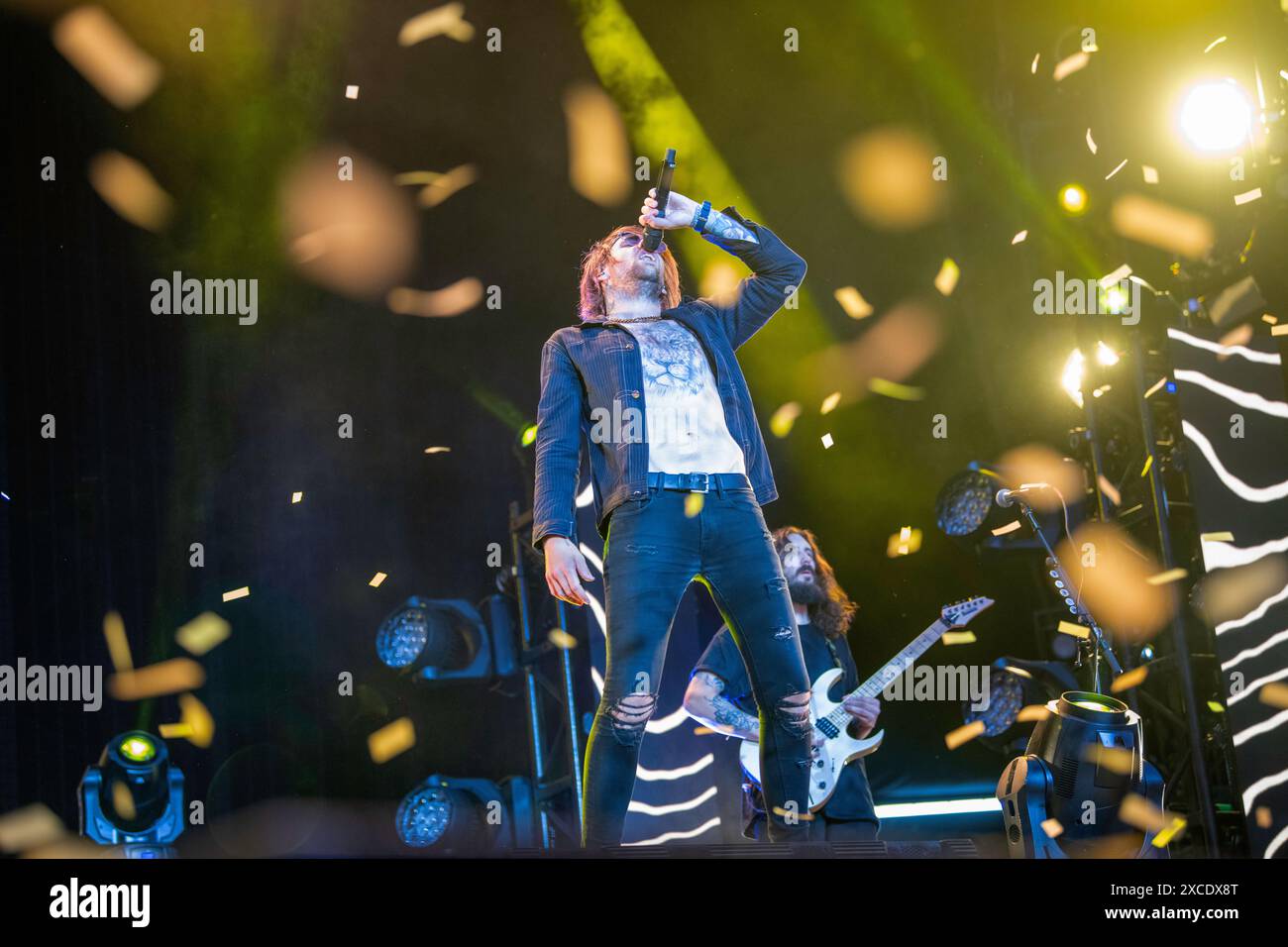 American metalcore band, Beartooth, performing at the Rock Im Park ...