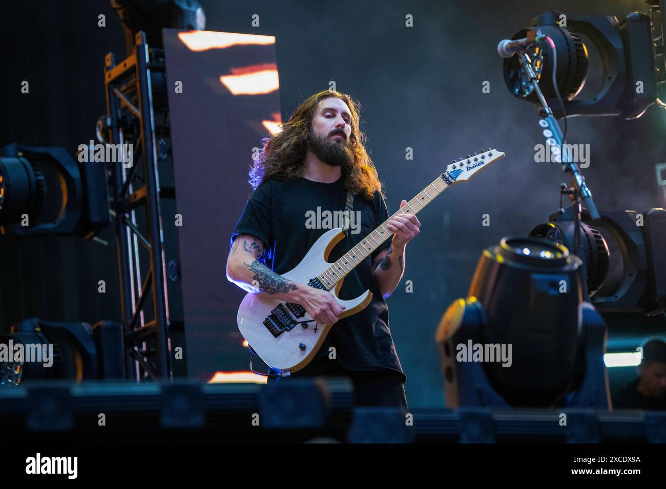 American metalcore band, Beartooth, performing at the Rock Im Park ...
