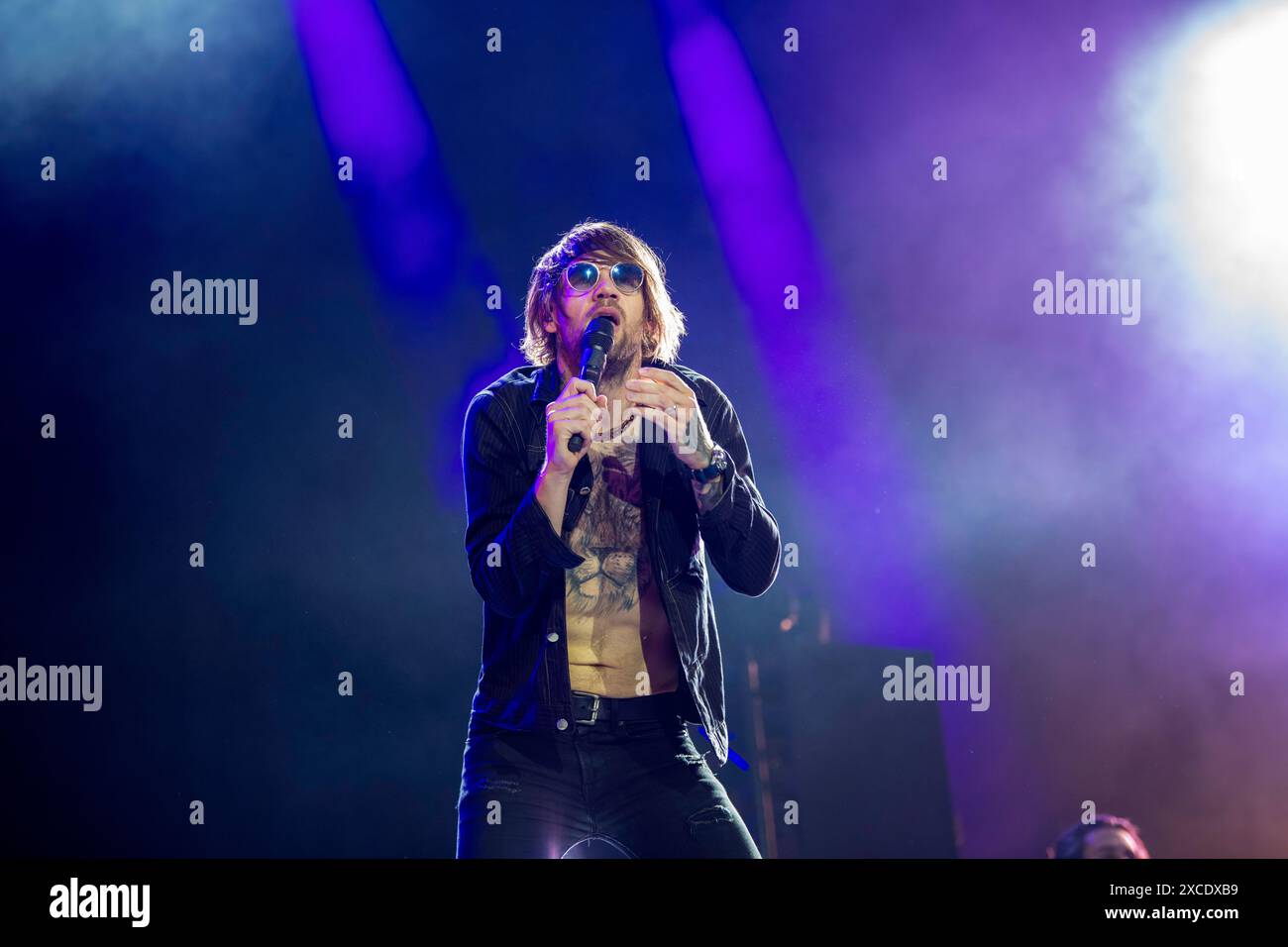 American metalcore band, Beartooth, performing at the Rock Im Park ...