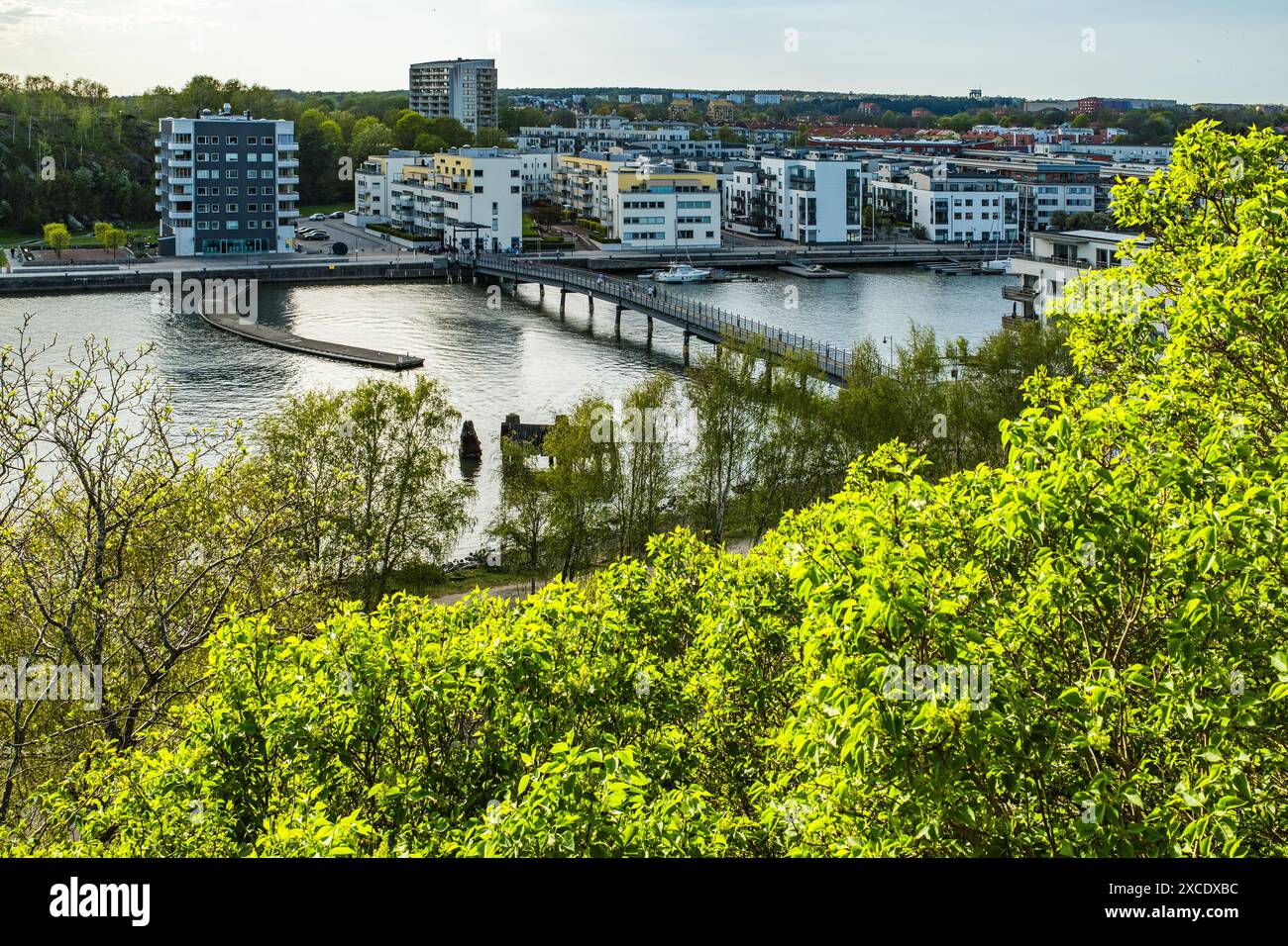 A picturesque view of the Gothenburg harbor in Sweden. The photo ...