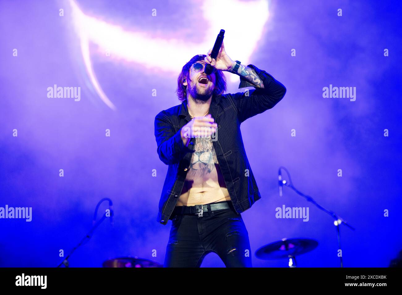 American metalcore band, Beartooth, performing at the Rock Im Park ...