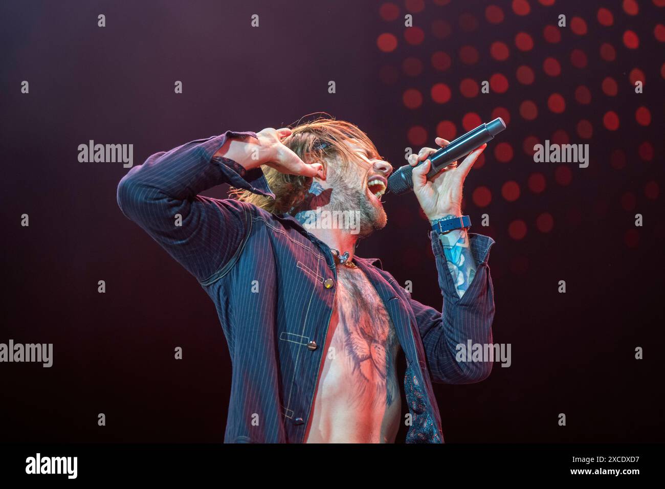American metalcore band, Beartooth, performing at the Rock Im Park ...
