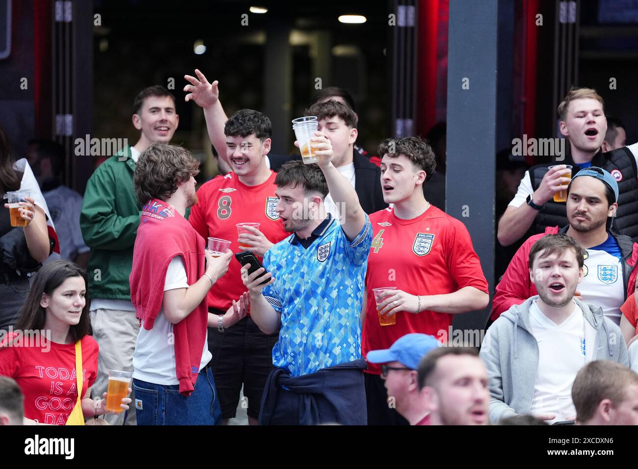 Fans at the 4theFans Greenwich Fan Park in London watching the UEFA ...