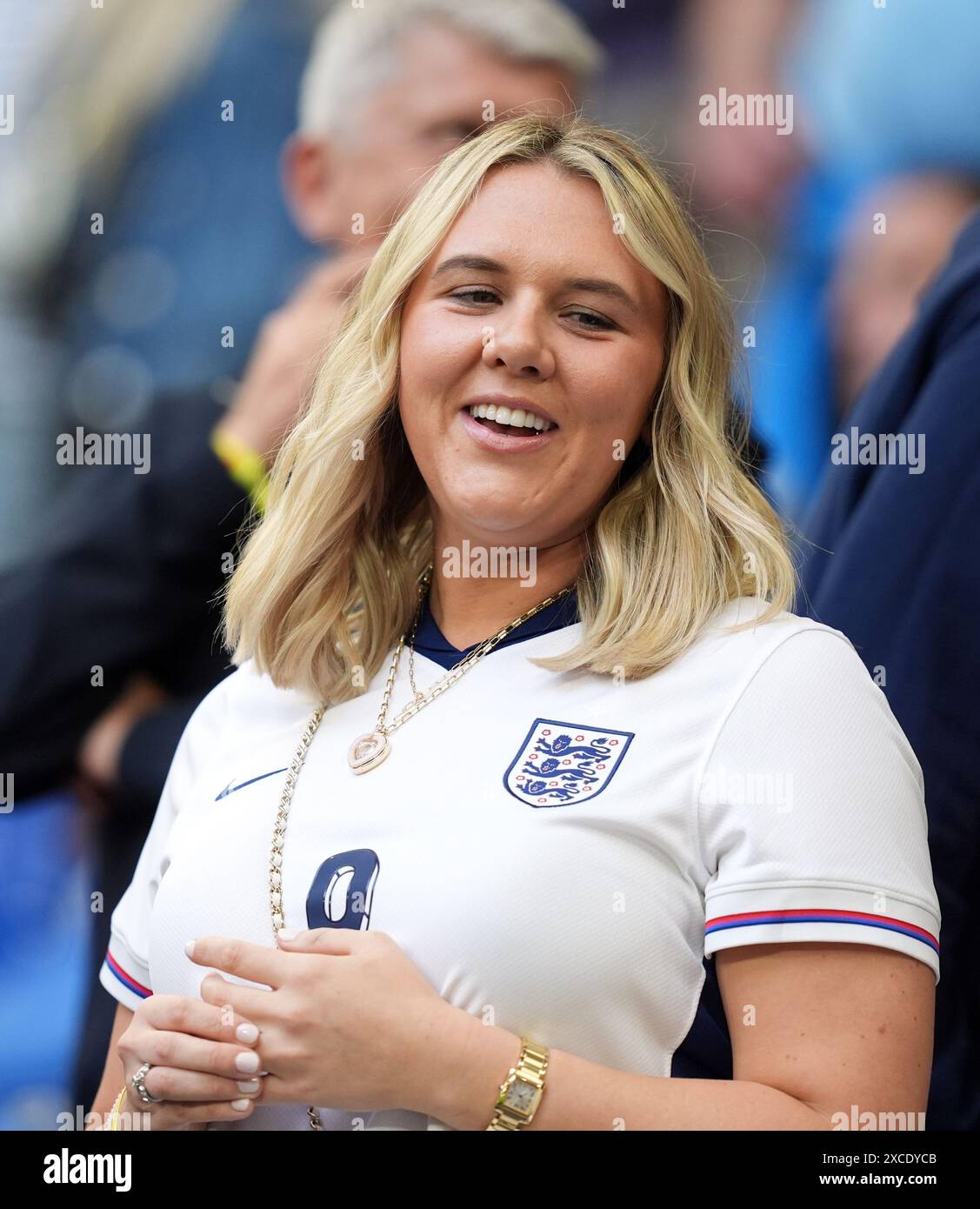 Katie Goodland, wife of England's Harry Kane, in the stands ahead of ...