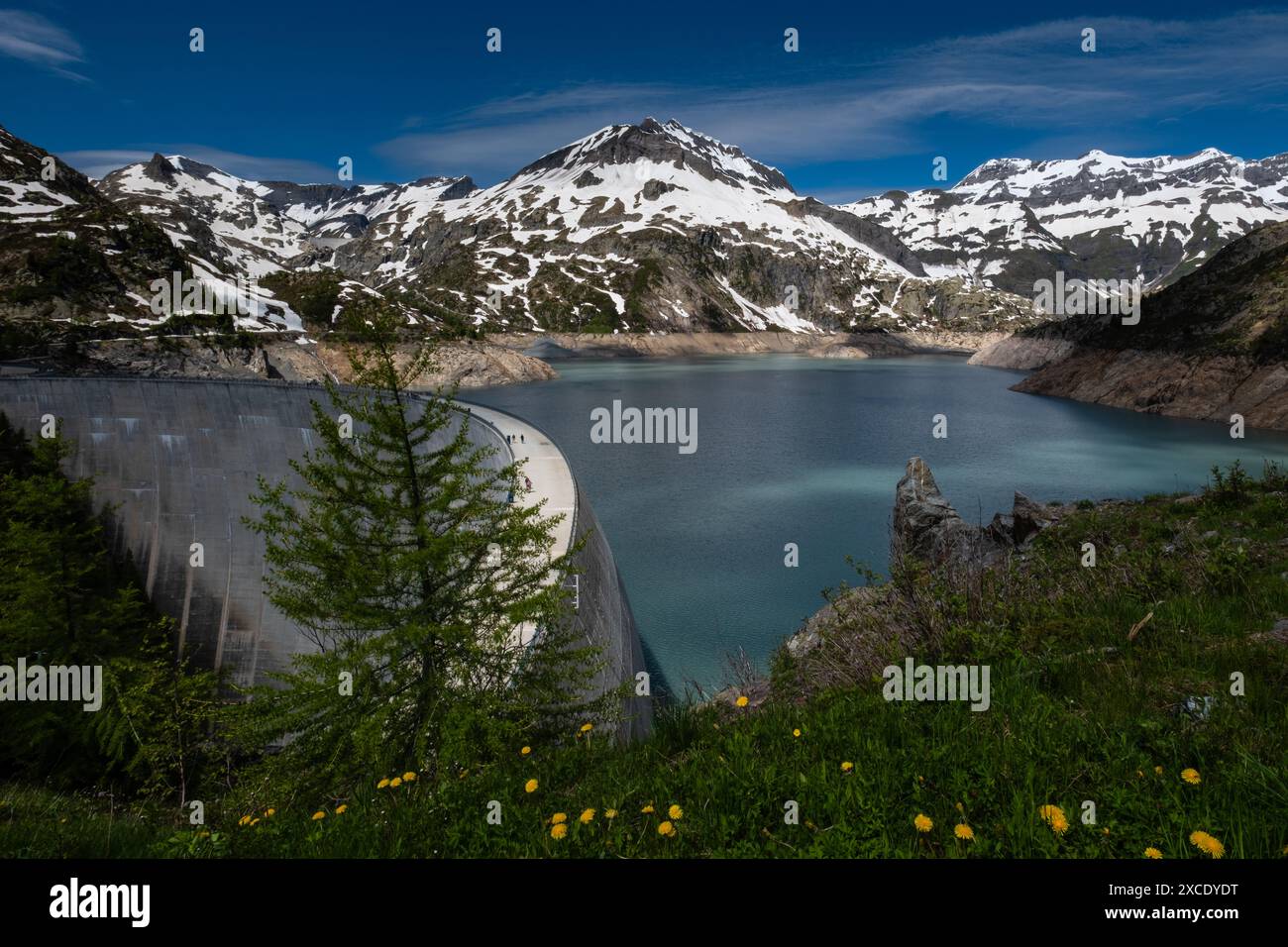 Landscape view of the Trient Valley, with the Mont-Blanc in the ...