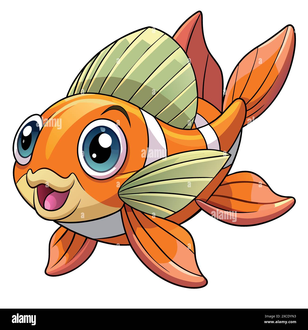 Bocaccio Rockfish fish flies vector kawaii. AI generated image. Clipart ...