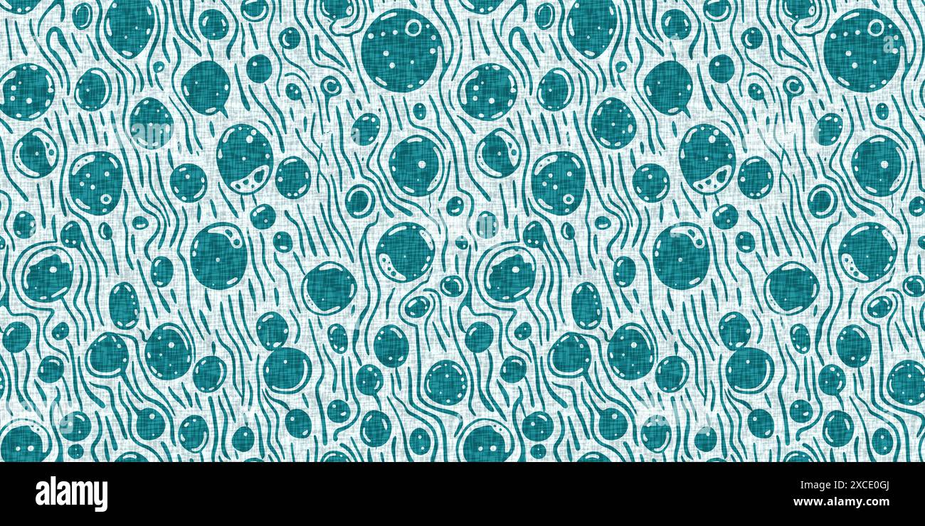 Turquoise water bubbles circle dot seamless texture border pattern ...