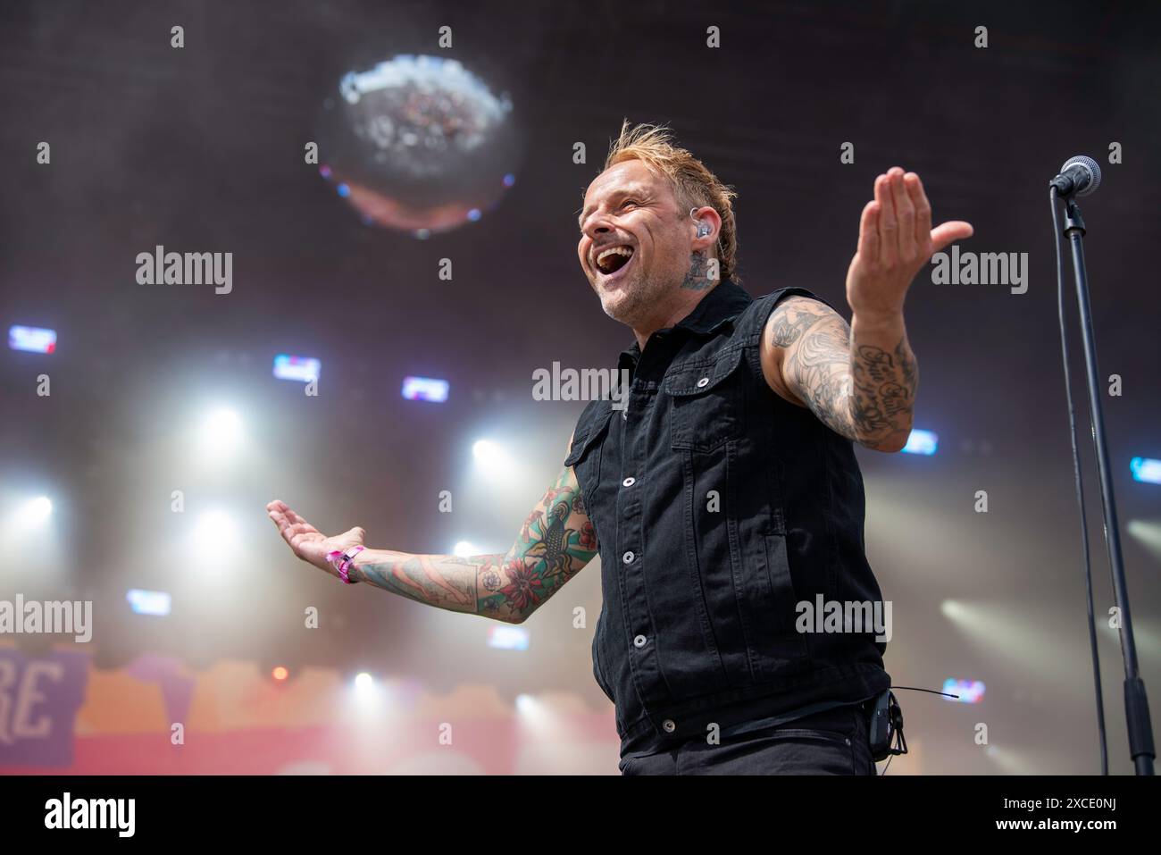 German punk rock band, Donots, performing at the Rock Im Park Festival ...