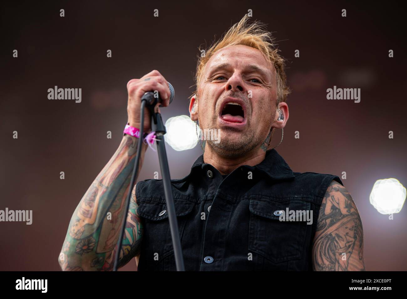 German punk rock band, Donots, performing at the Rock Im Park Festival ...