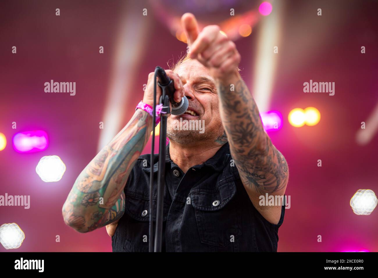 German punk rock band, Donots, performing at the Rock Im Park Festival ...
