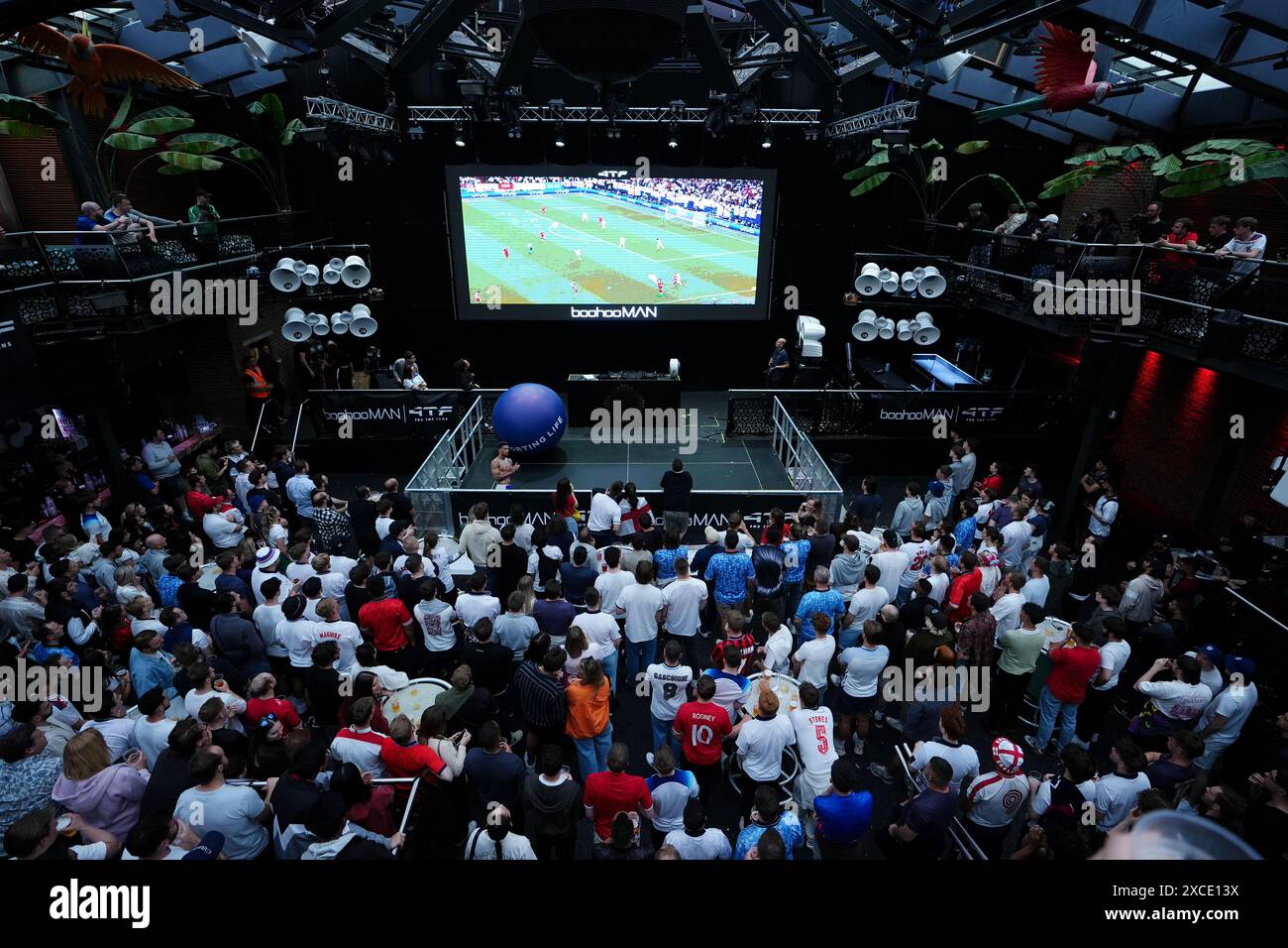 Fans at the 4theFans Greenwich Fan Park in London watching the UEFA ...