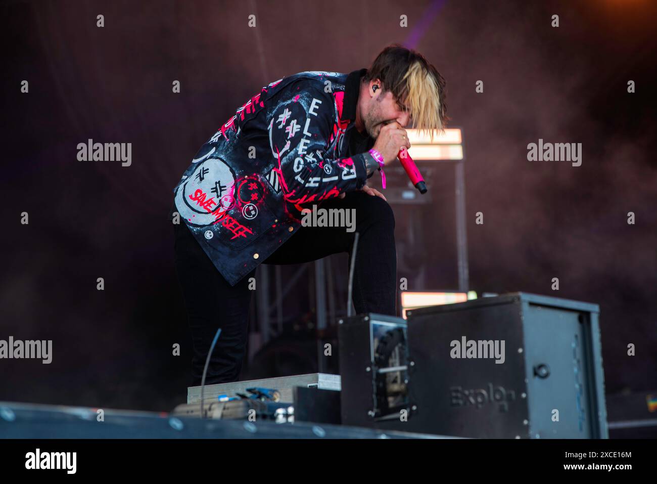 German metalcore band, Electric Callboy, performing at the Rock Im Park ...