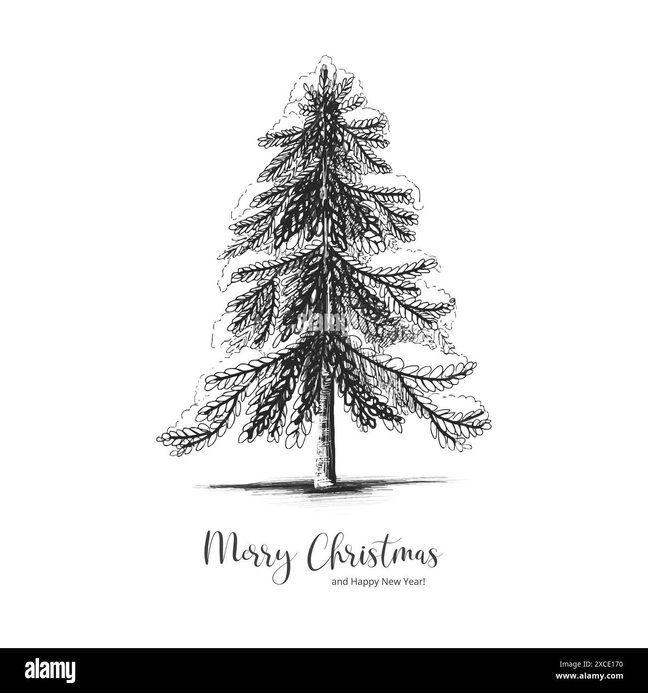 Sketch christmas tree Stock Vector Images - Alamy