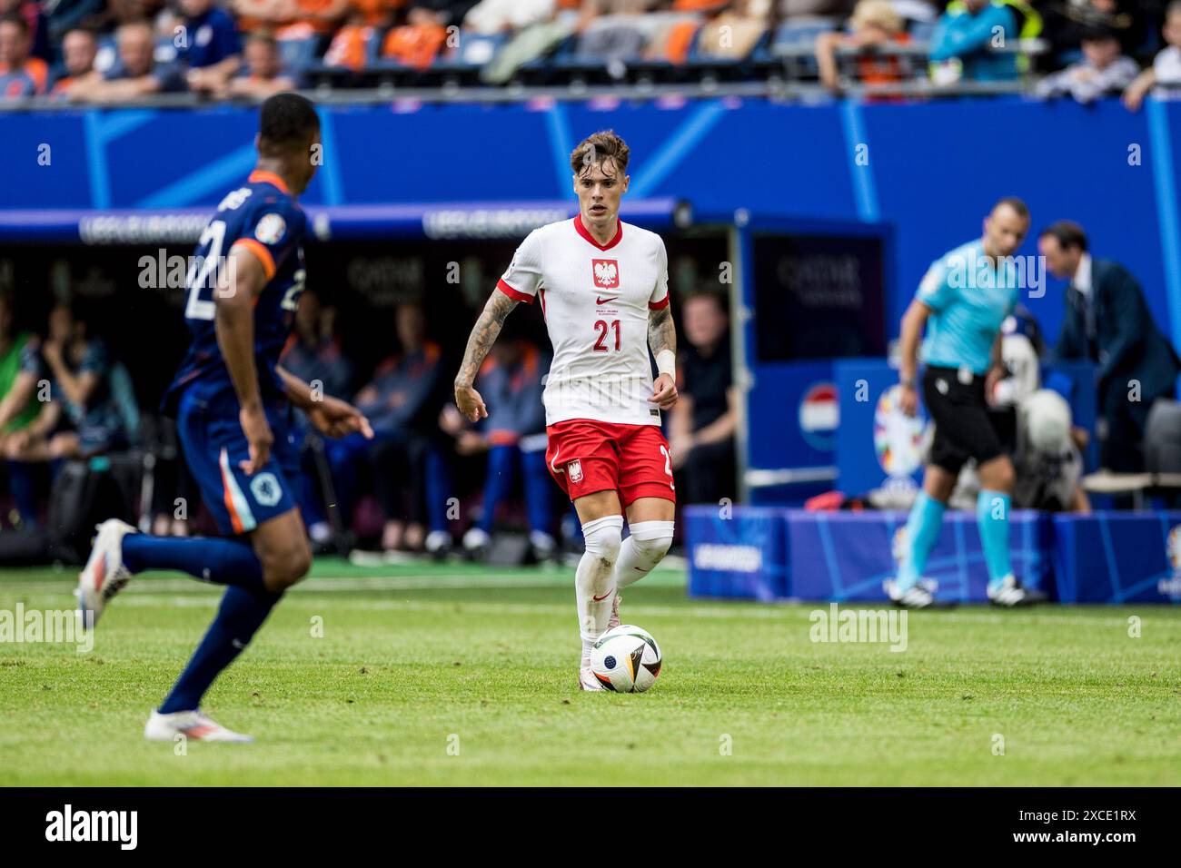 Hamburg, Germany. 16th June, 2024. Nicola Zalewski (21) of Poland seen ...