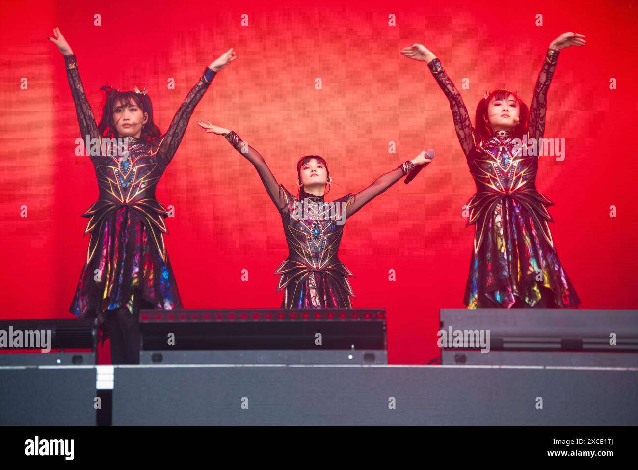 Japanese heavy j-pop metal band, Babymetal, performing at the Rock Im ...