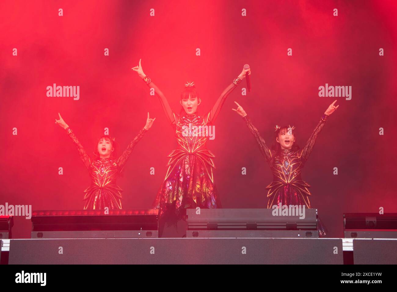 Japanese heavy j-pop metal band, Babymetal, performing at the Rock Im ...