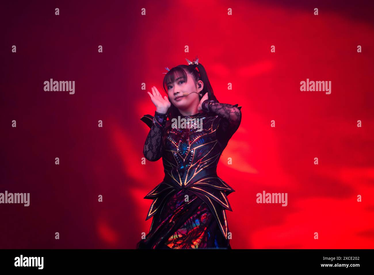 Japanese heavy j-pop metal band, Babymetal, performing at the Rock Im ...
