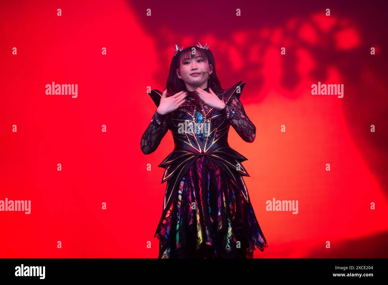 Japanese heavy j-pop metal band, Babymetal, performing at the Rock Im ...