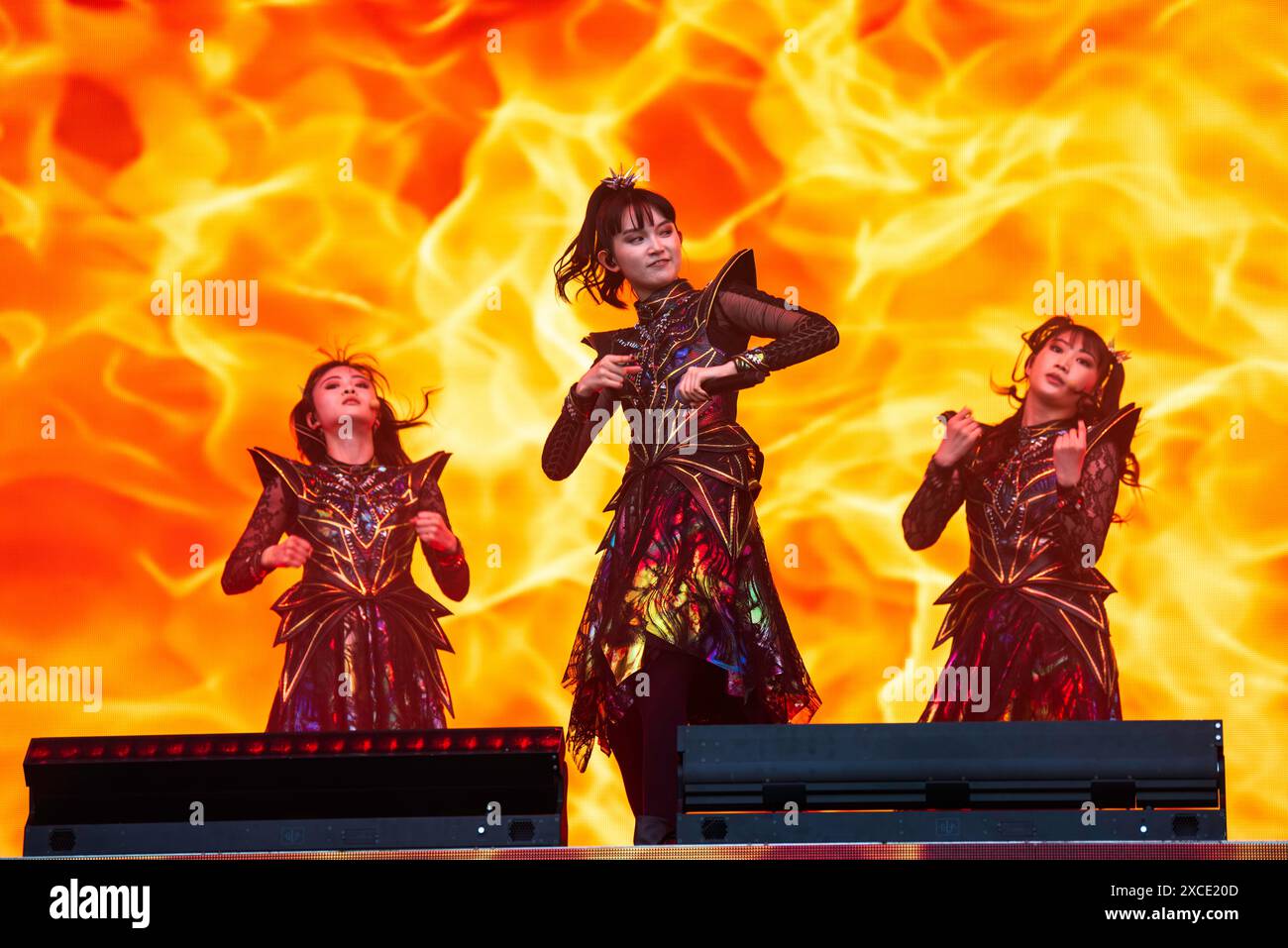 Japanese heavy j-pop metal band, Babymetal, performing at the Rock Im ...