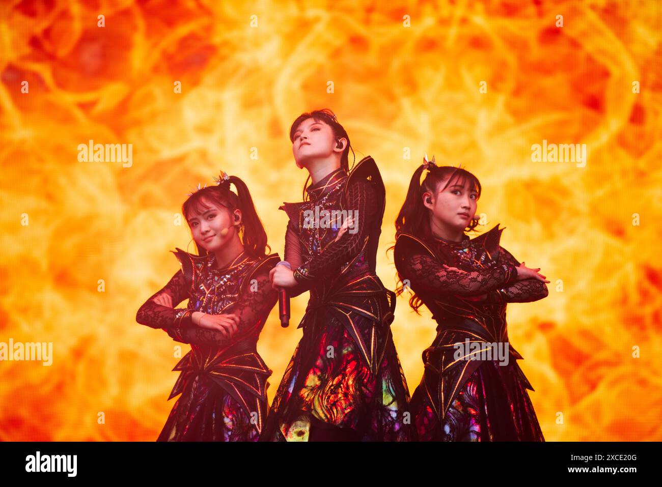 Japanese heavy j-pop metal band, Babymetal, performing at the Rock Im ...