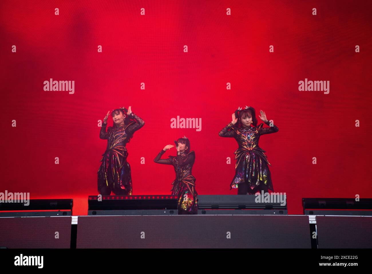 Japanese heavy j-pop metal band, Babymetal, performing at the Rock Im ...