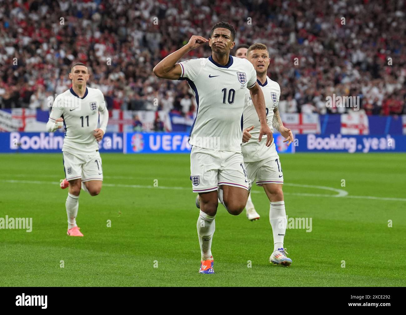 England's Jude Bellingham celebrates scoring their side's first goal of ...