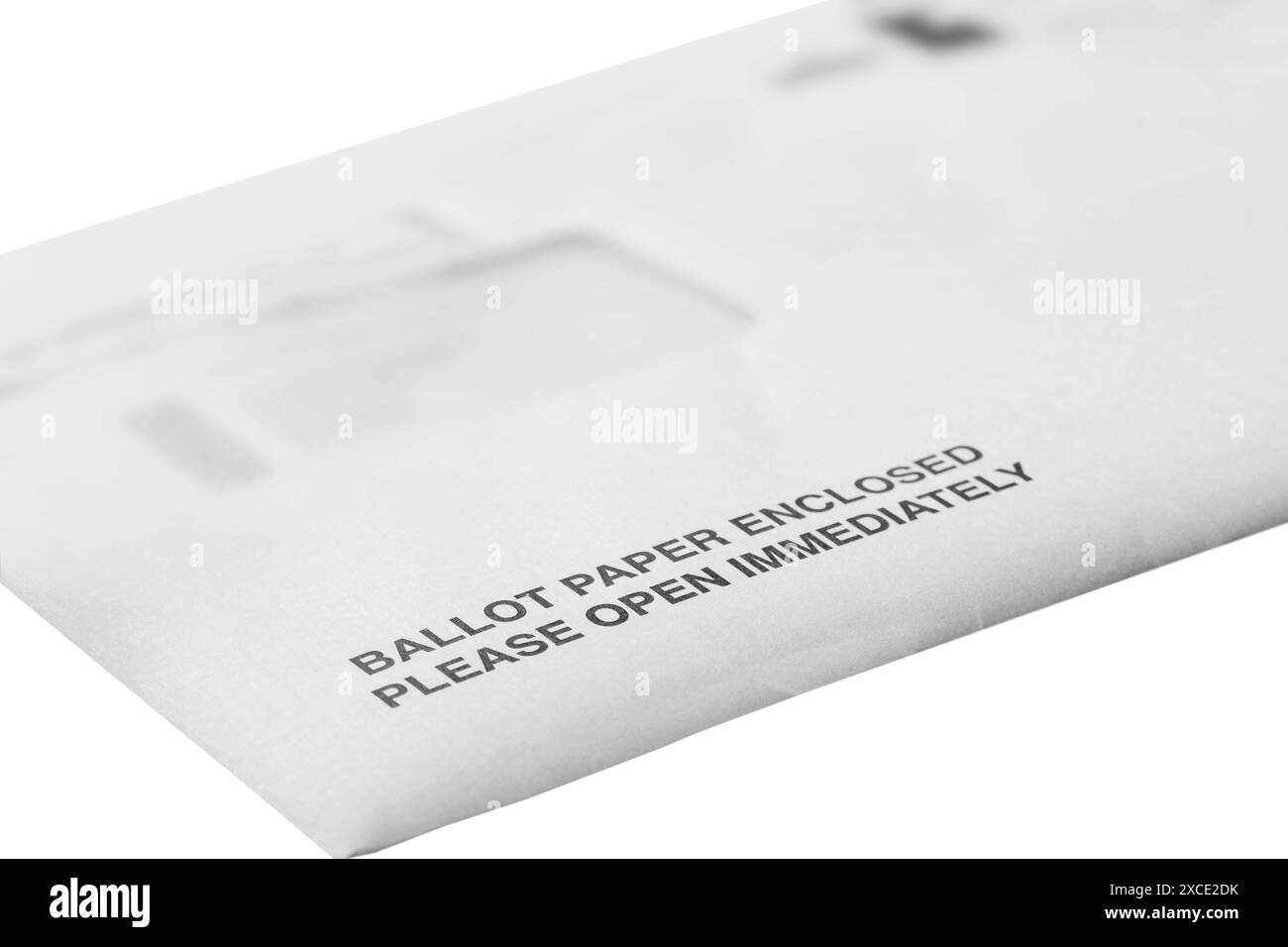 Ballot paper postal vote letter for the election in England. Isolated ...